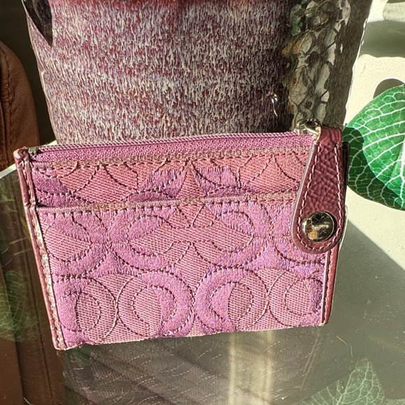 Coach | Bags | Coach Pink Textured Card Holder | Poshmark
